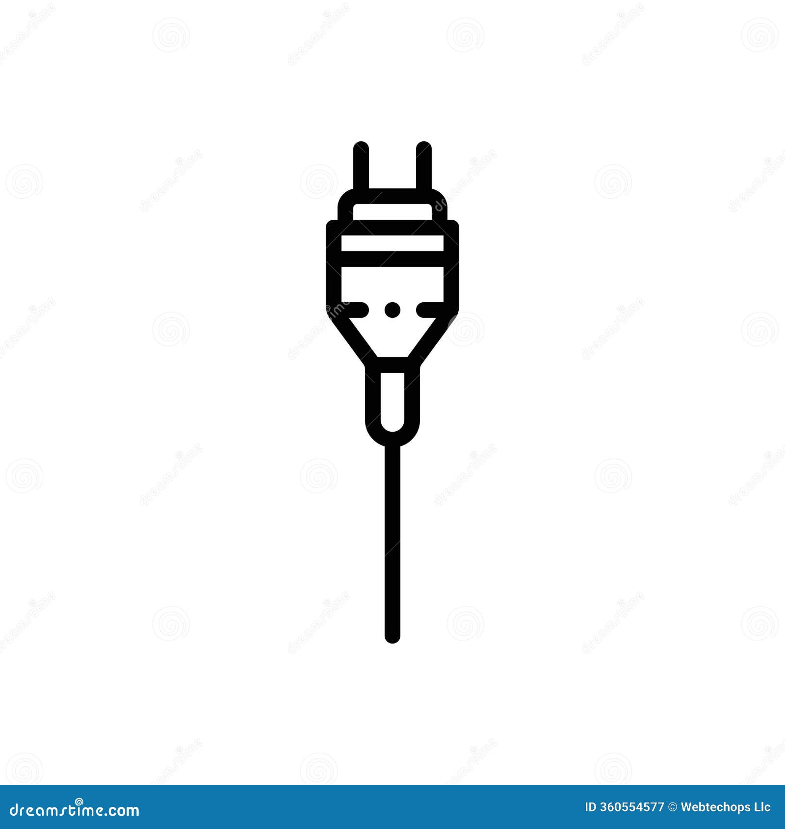 Black Line Icon for Plug, Cable and Wire Stock Illustration ...