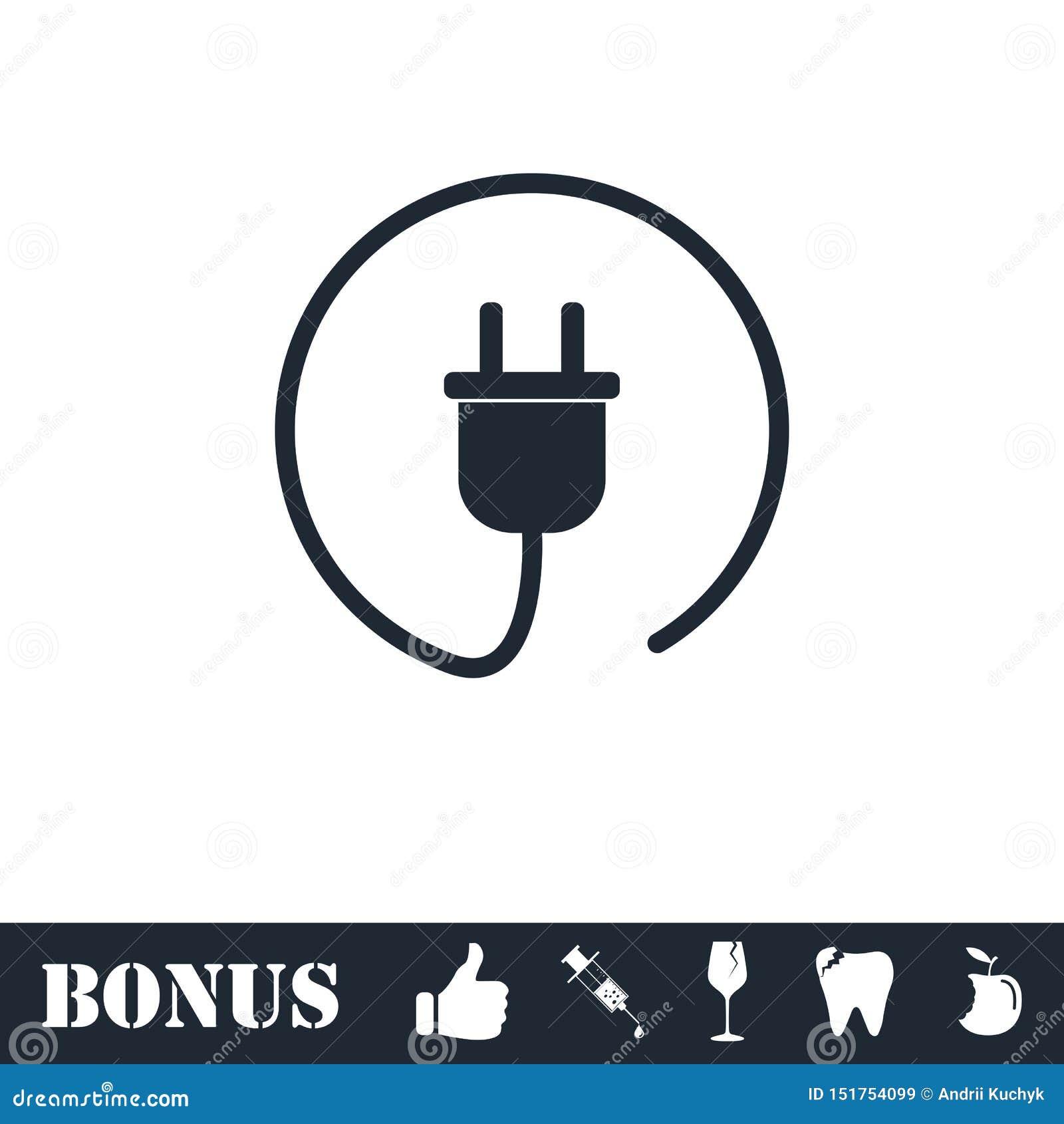 Plug icon flat editorial stock image. Illustration of gadget - 151754099