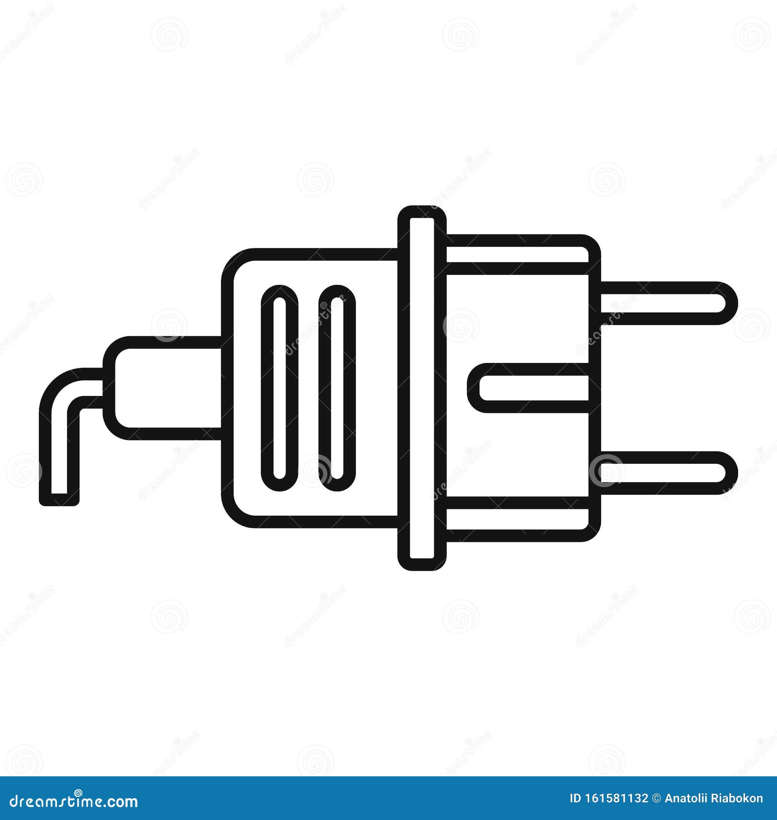 Plug icon, outline style stock vector. Illustration of isolated - 161581132