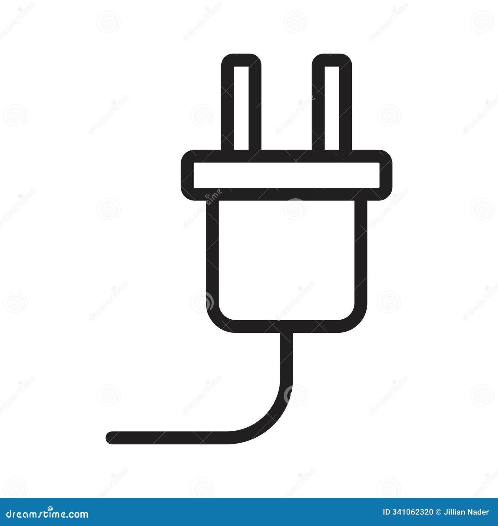 Plug Icon Simple Thin Outline Stock Illustration - Illustration of ...