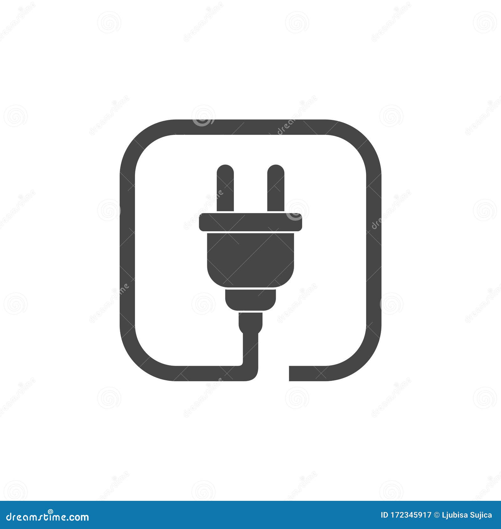 Plug in icon stock vector. Illustration of electrical - 172345917