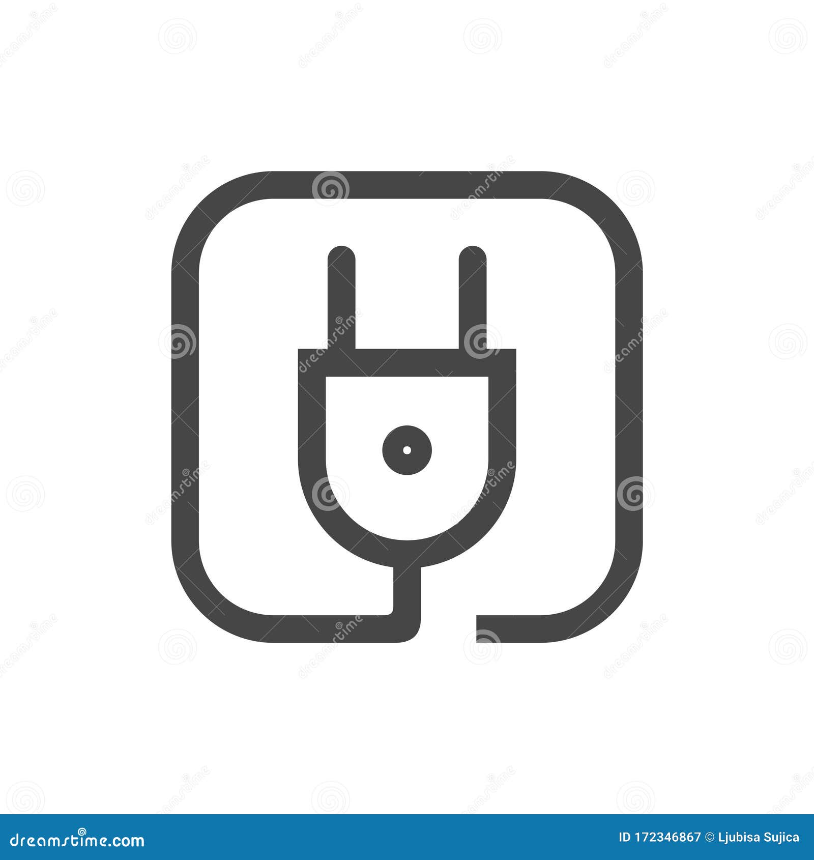 Plug in icon stock illustration. Illustration of gadget - 172346867