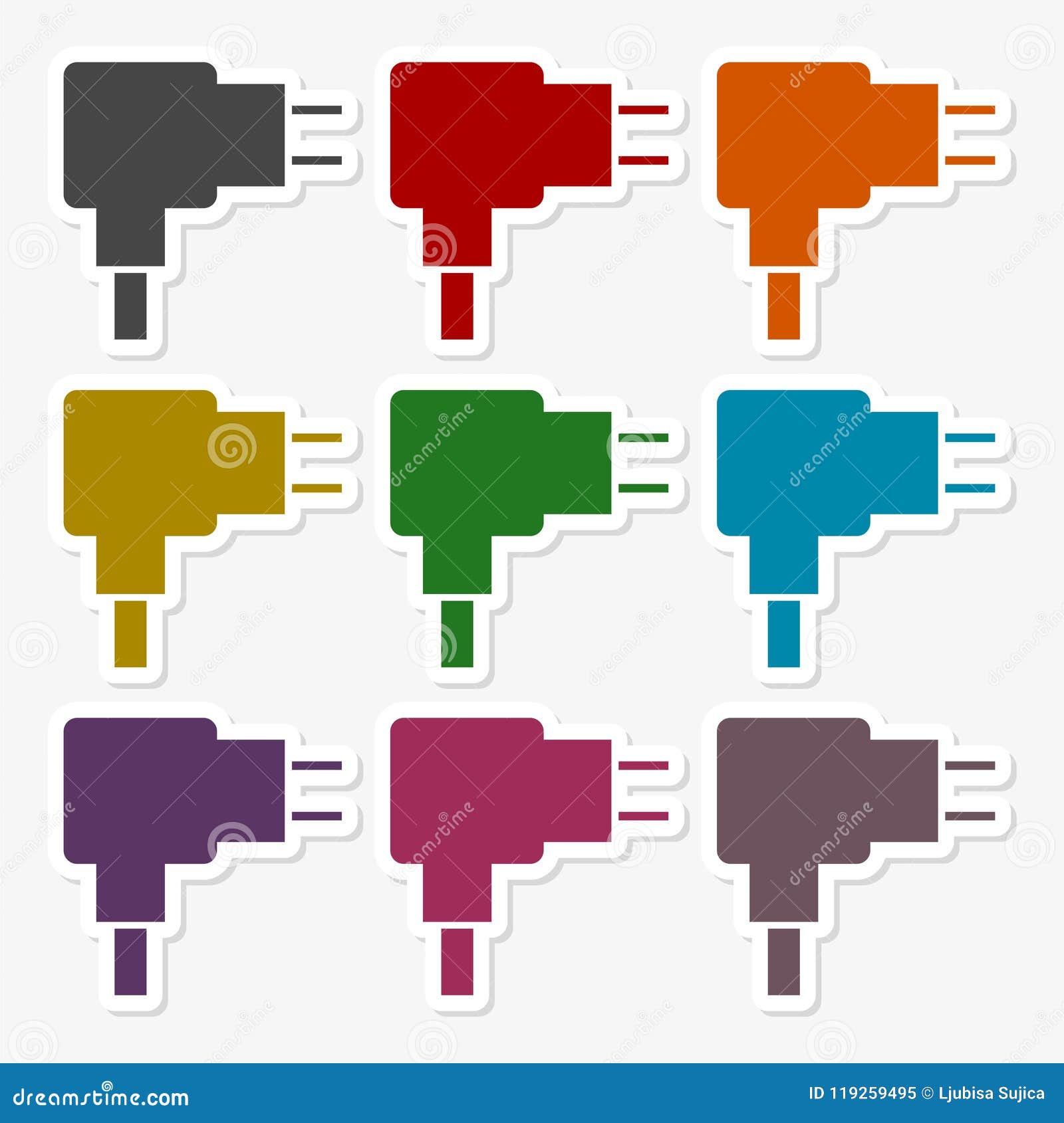 Plug Icon Vector Illustration Sticker Set Stock Vector - Illustration ...