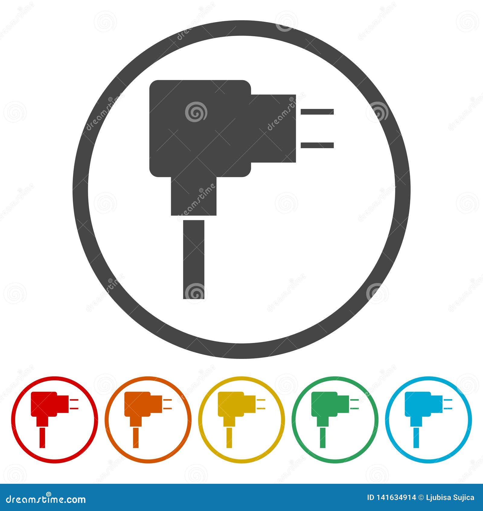 Plug Icon Vector Illustration Sticker Set Stock Vector - Illustration ...
