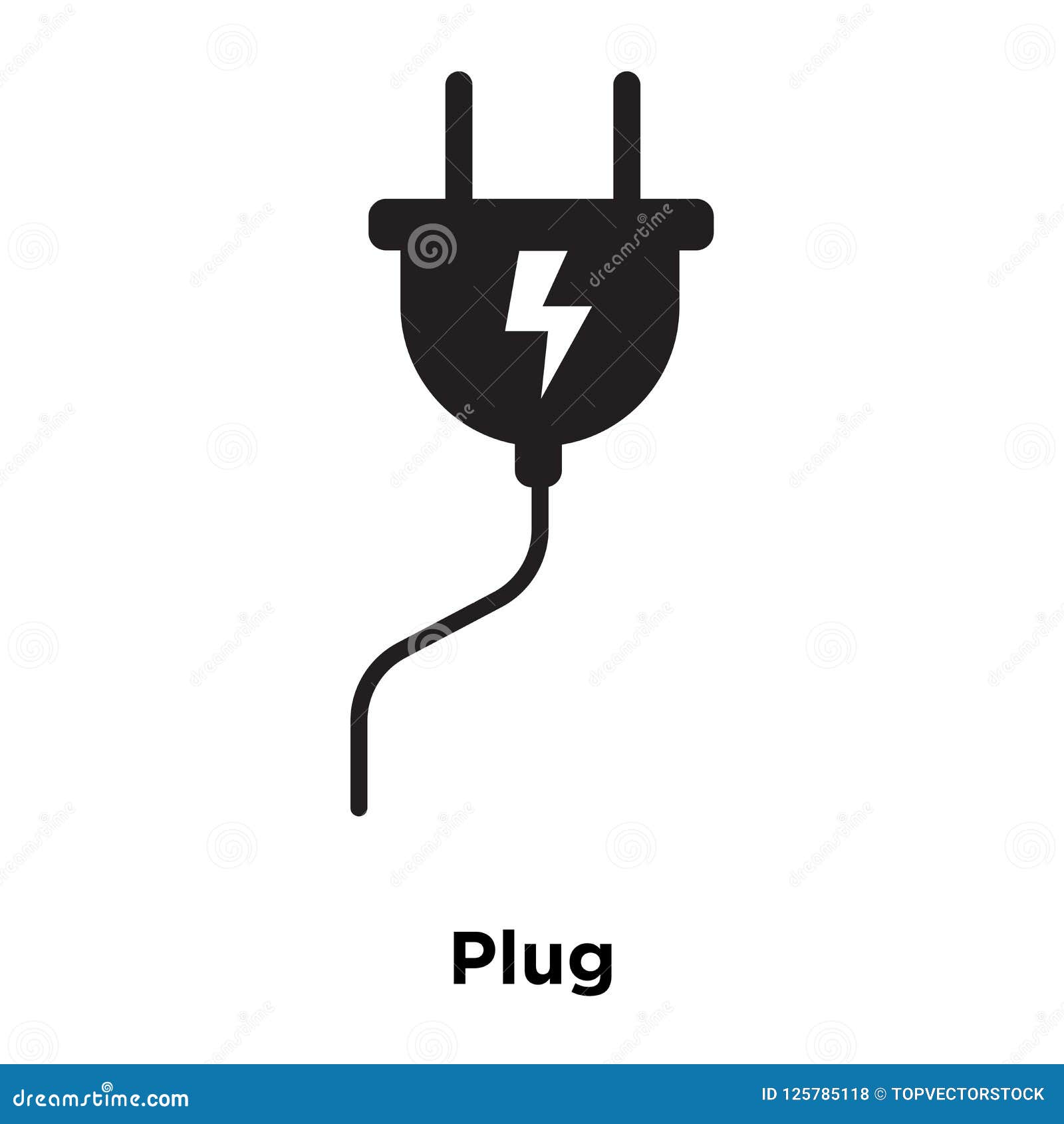 Plug Icon Vector Isolated on White Background, Logo Concept of P Stock ...