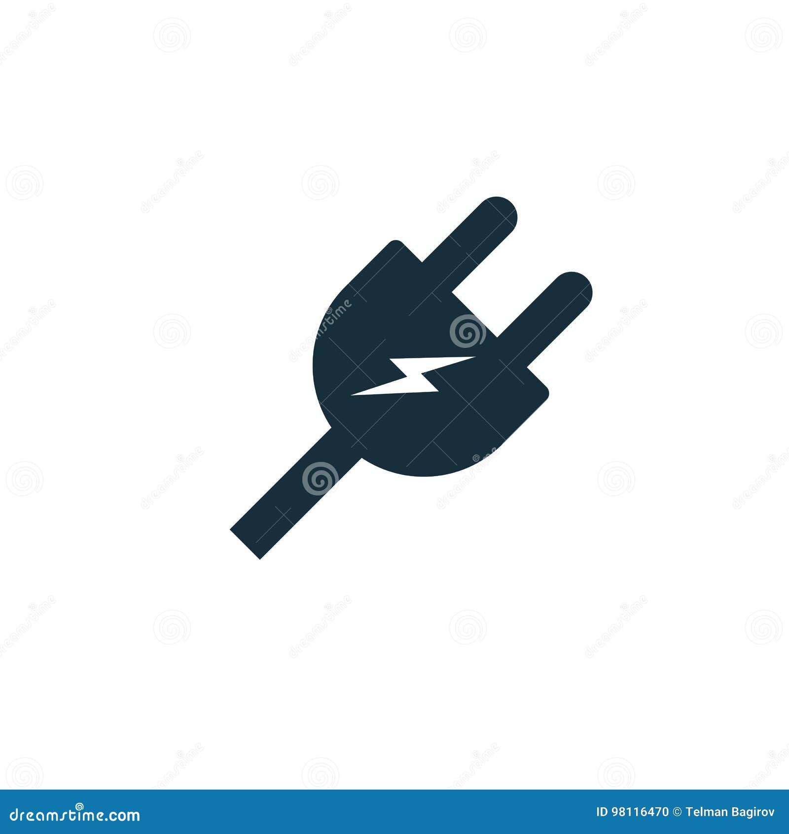 Plug Icon on White Background Stock Illustration - Illustration of ...