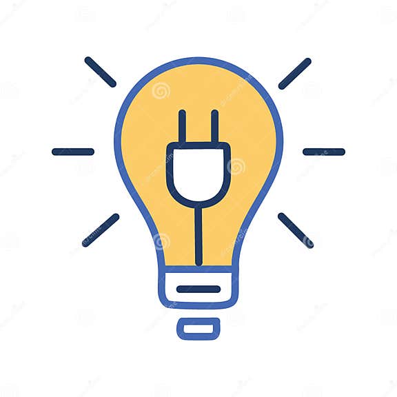 Plug Idea. Electric Bulb with a Plug Inside, Symbolizing Innovative and ...