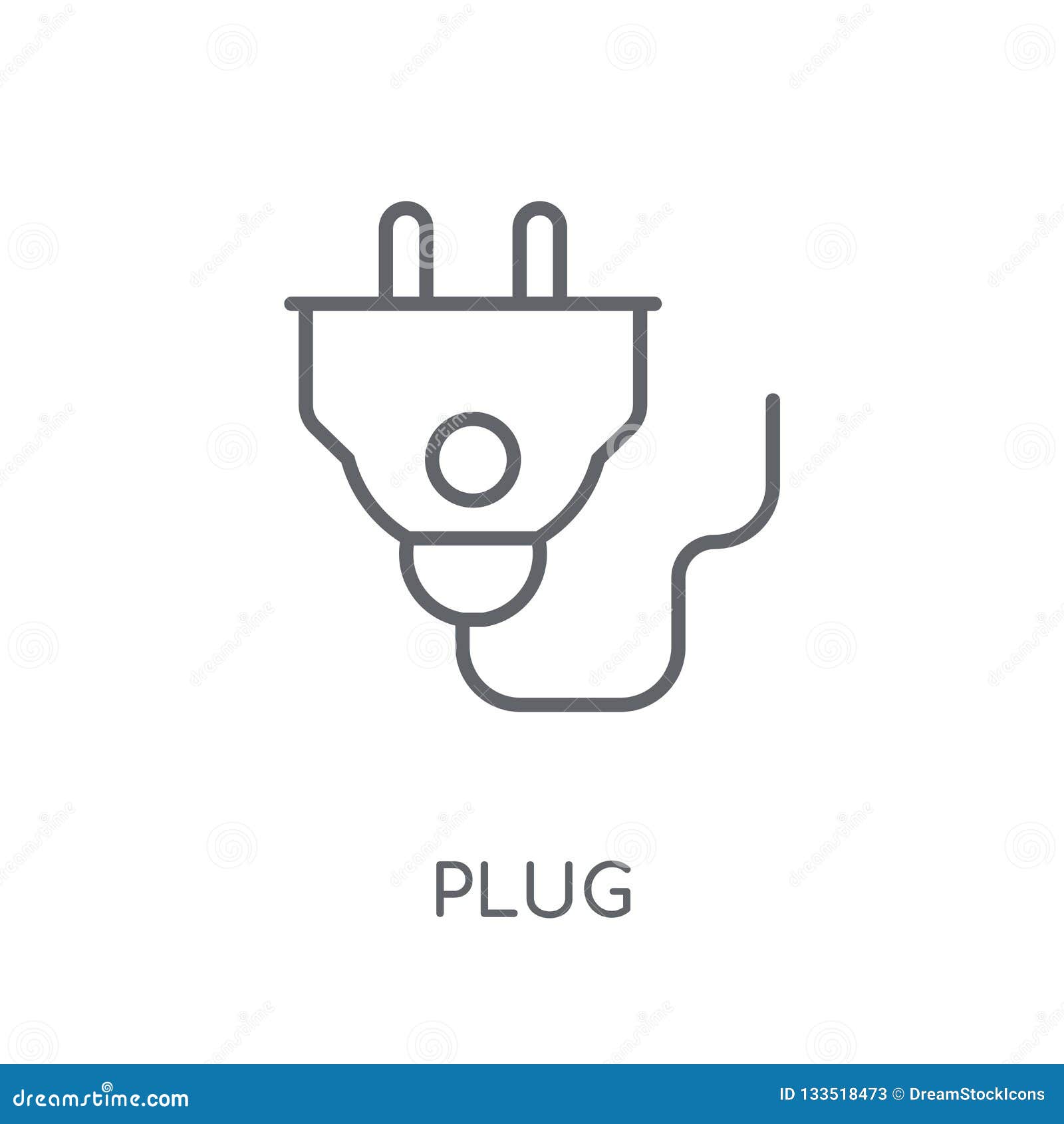 Plug Linear Icon. Modern Outline Plug Logo Concept on White Back Stock ...