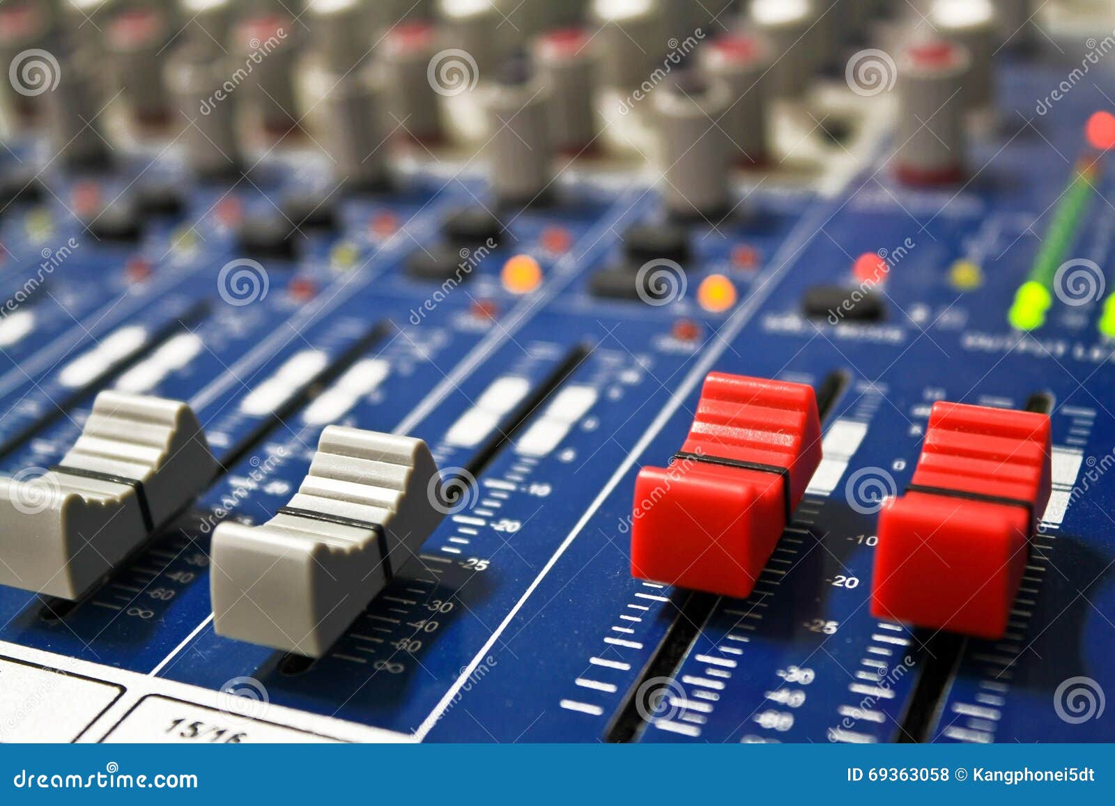 Plug a Microphone and Volume Control Knob on the Panel Stock Photo ...
