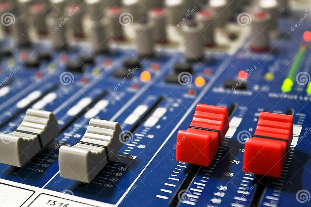 Plug a Microphone and Volume Control Knob on the Panel Stock Photo ...