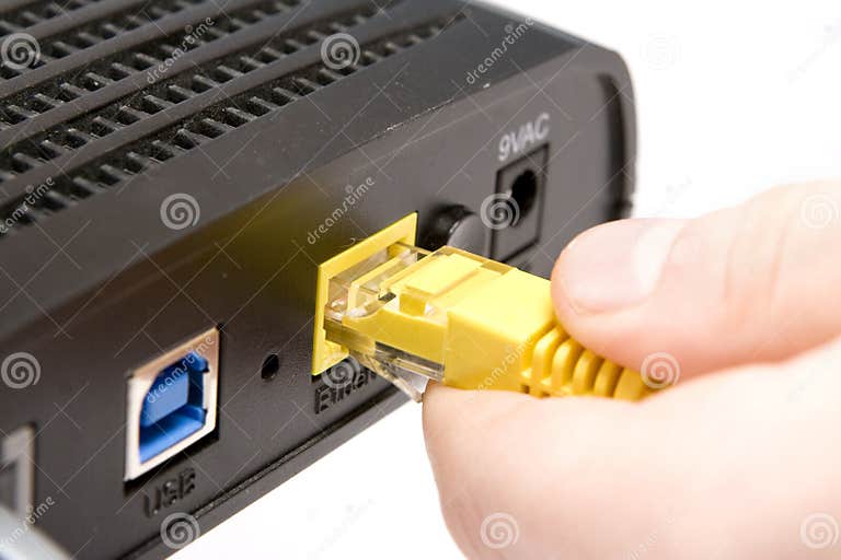 Plug-in modem stock image. Image of hand, business, communication - 8787637