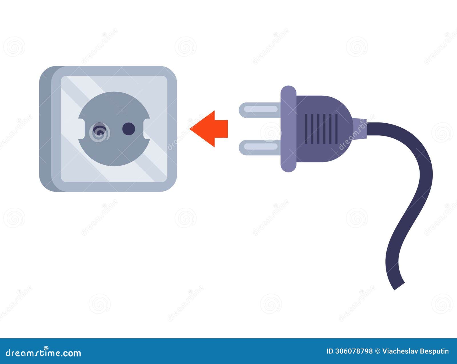 Plug it into an outlet. stock illustration. Illustration of plug ...