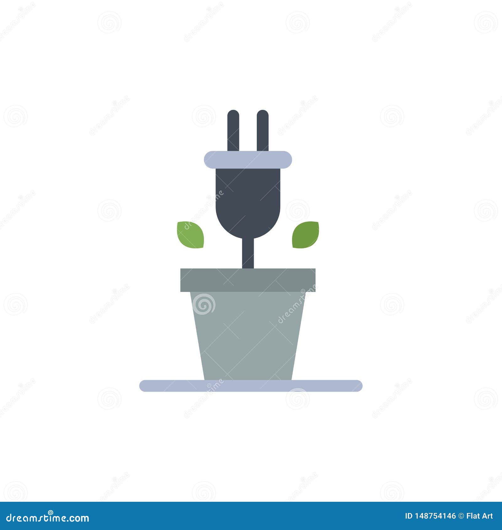 Plug, Plant, Technology Flat Color Icon. Vector Icon Banner Template ...