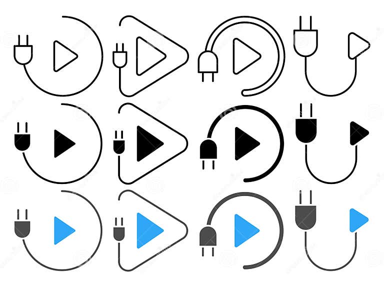 Plug and play icon vector stock illustration. Illustration of icon ...