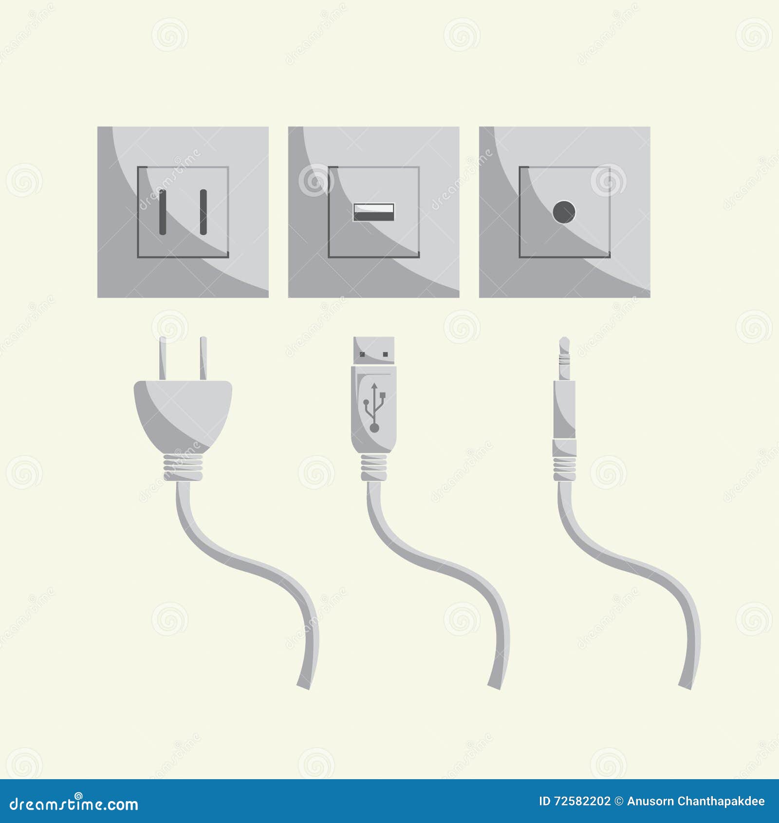 Plug Port Sound in-out Illustration Stock Vector - Illustration of ...