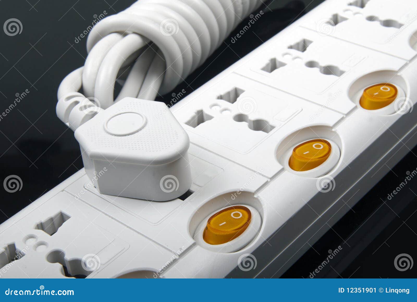 Plug in power-board stock image. Image of connection - 12351901