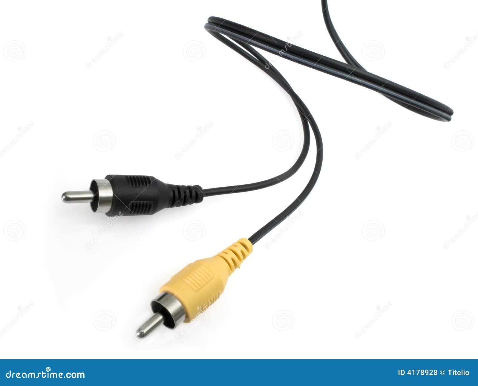 Plug RCA stock photo. Image of yellow, equipment, wire - 4178928