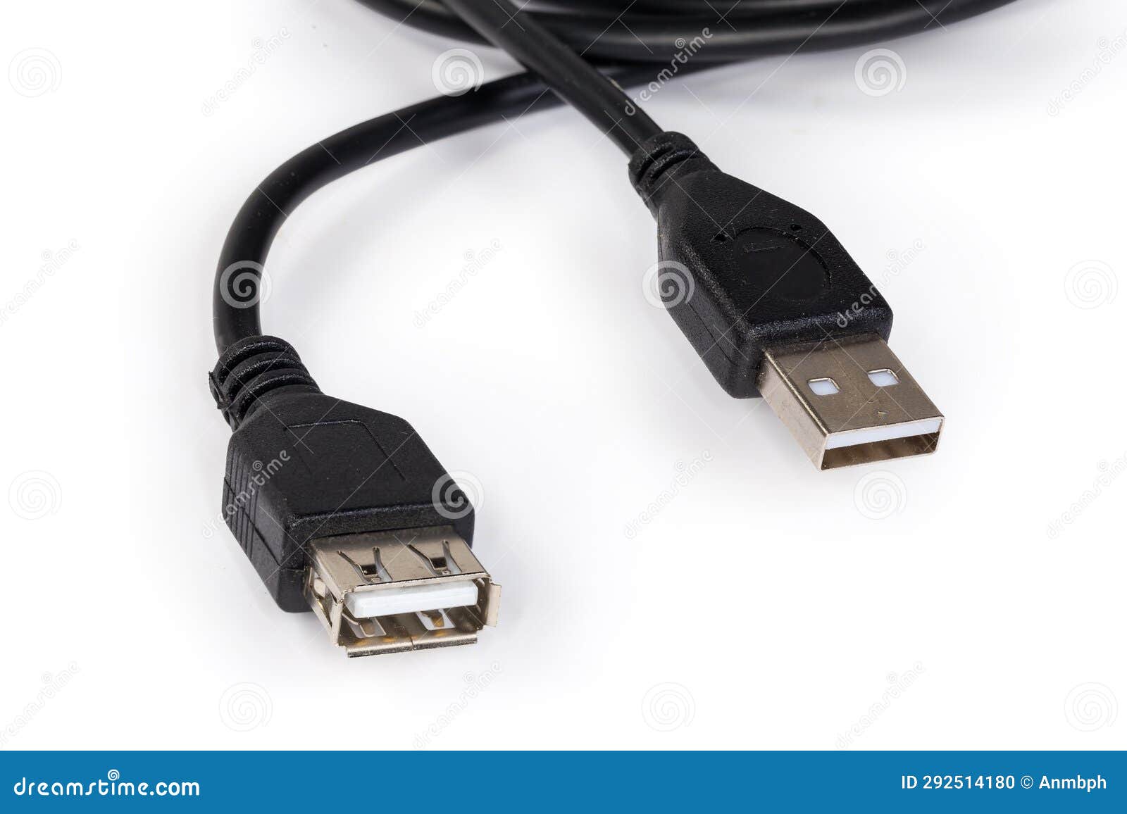 Plug and Receptacle of USB Standard-a of Extension Cable Stock Photo ...