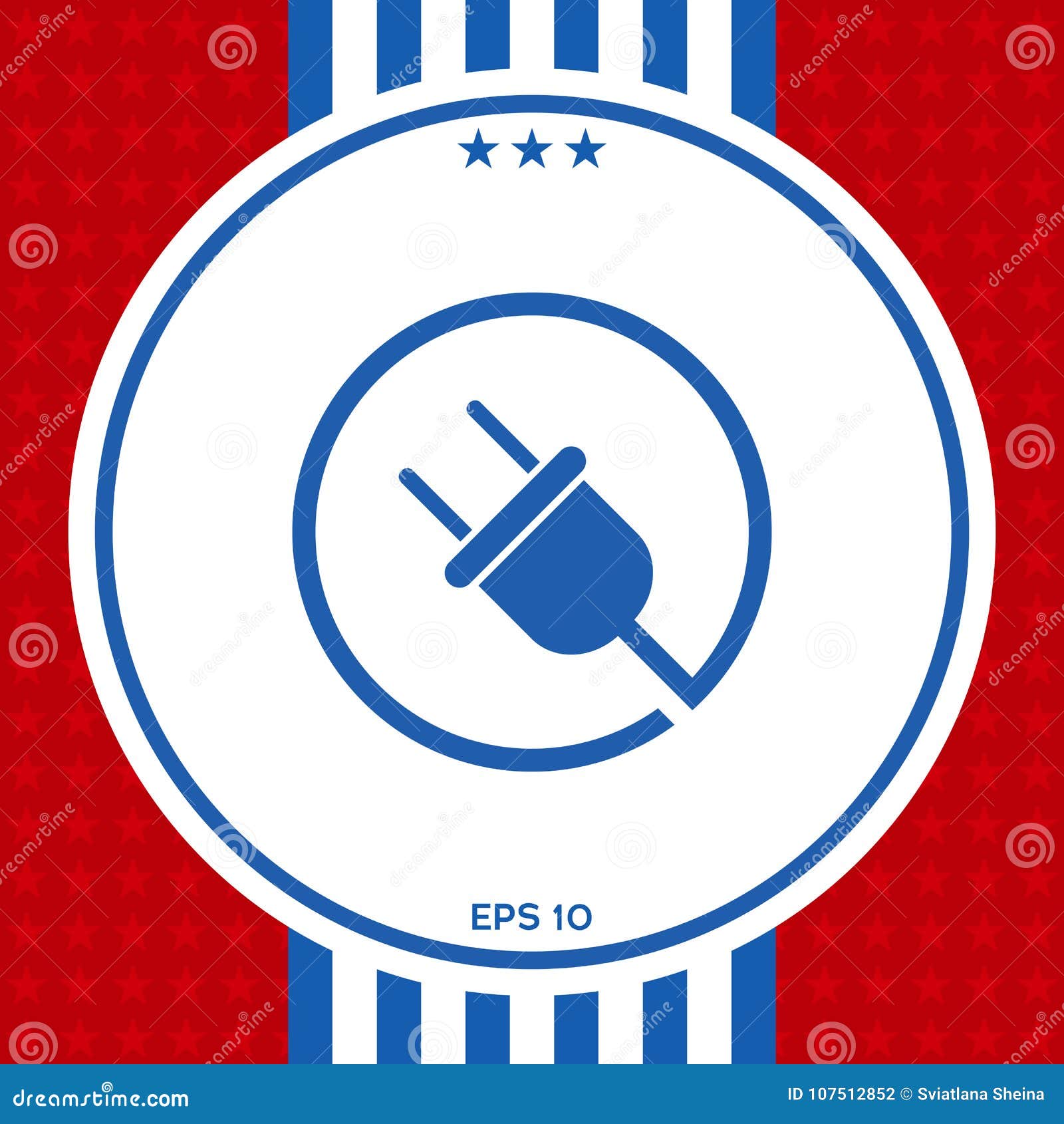 Plug in round icon stock vector. Illustration of sign - 107512852