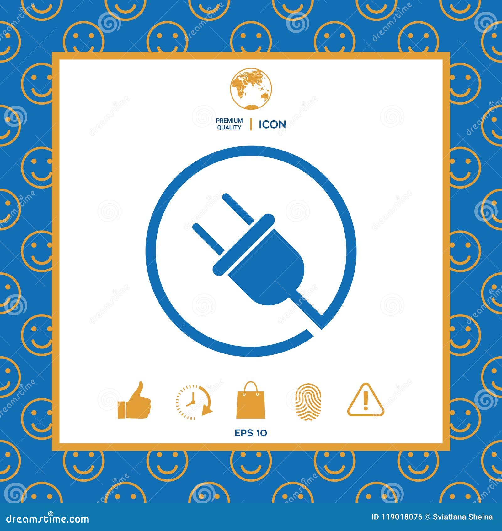 Plug in round icon stock vector. Illustration of element - 119018076