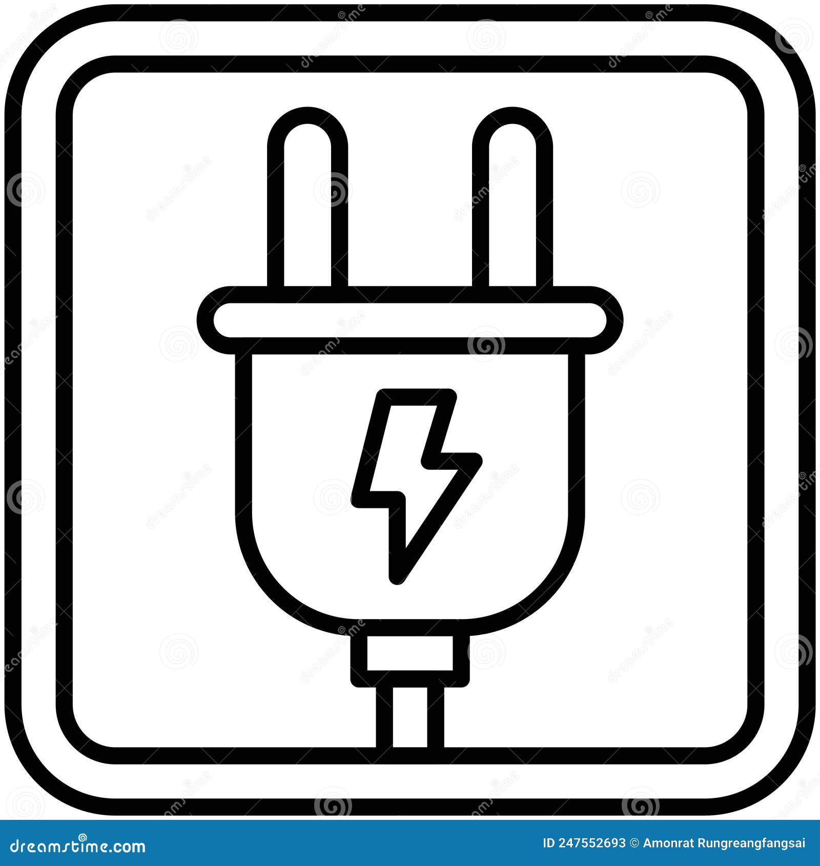 Plug Sign Icon, Prohibition Sign Vector Illustration Stock Vector ...