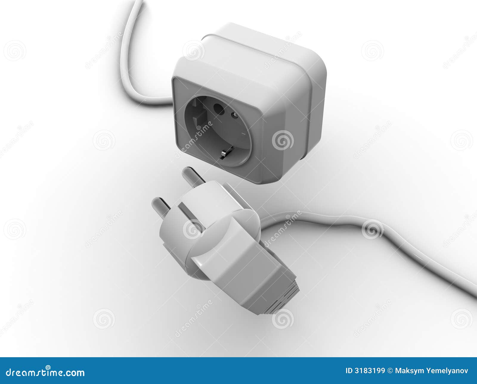 Plug and socket stock illustration. Illustration of cables - 3183199