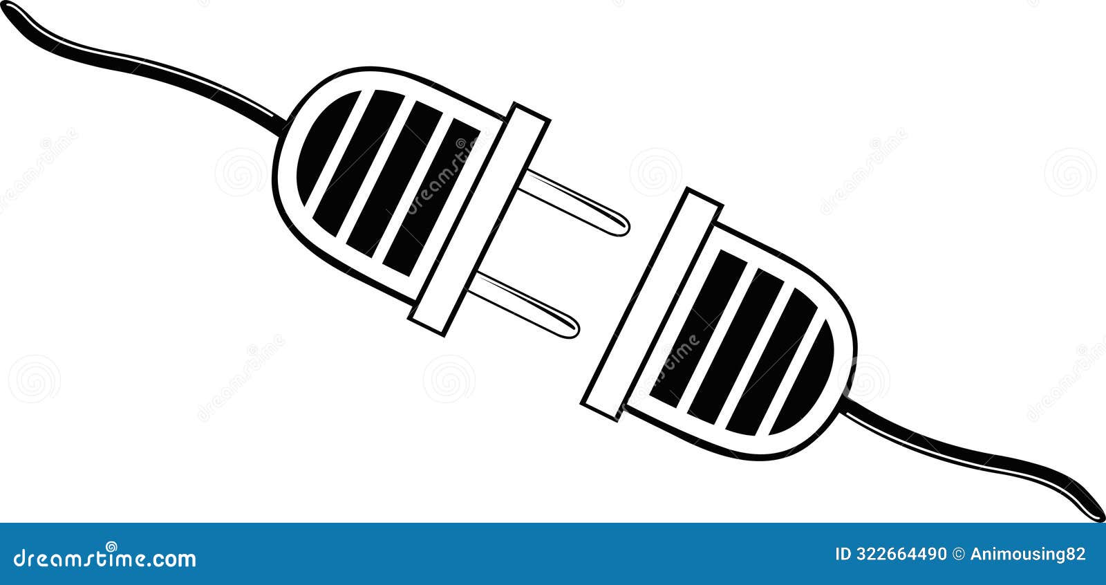 Plug and Socket Black and White Stock Vector - Illustration of output ...