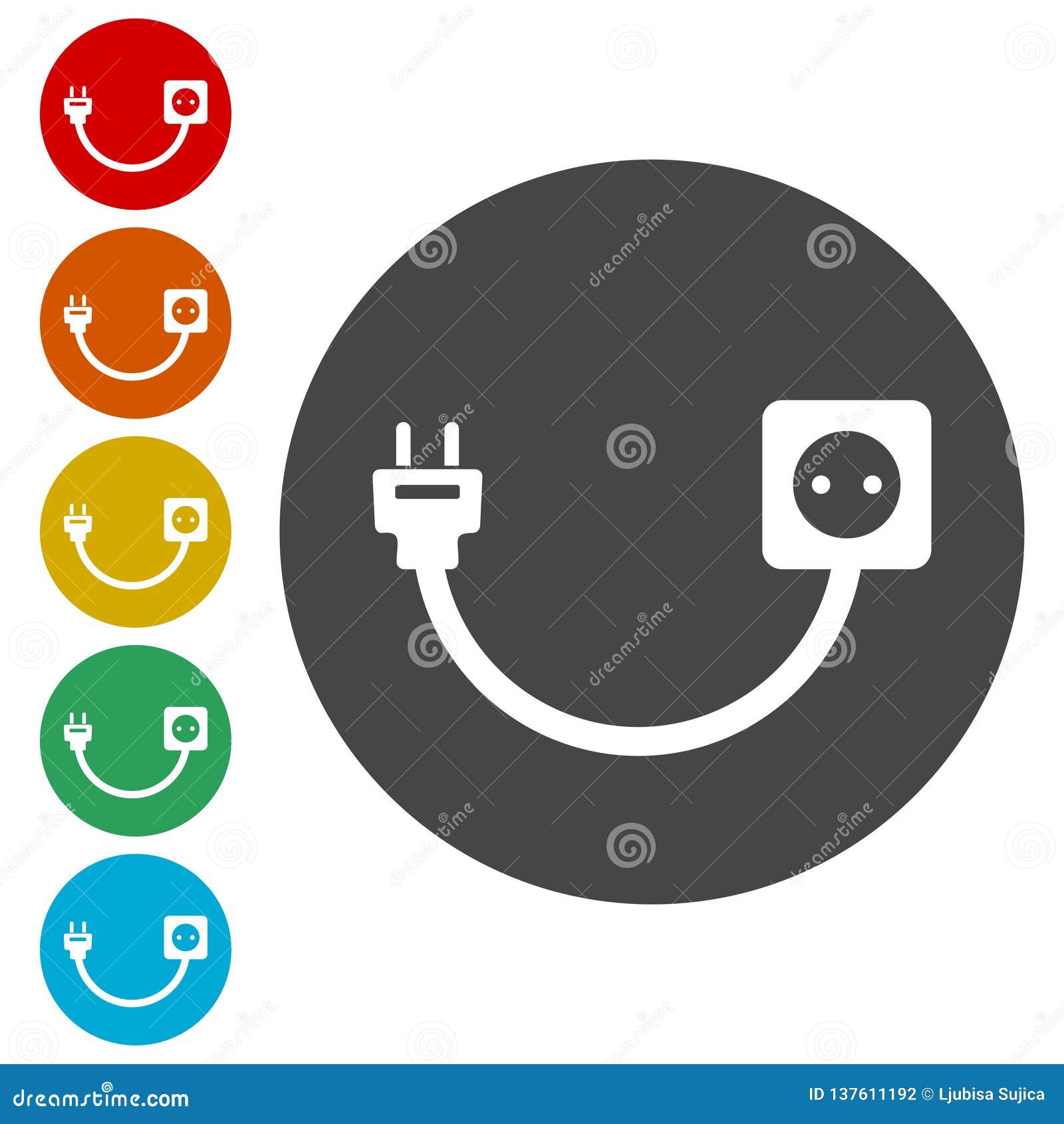 Plug Socket and Cord, Wire, Socket and Electric Plug Stock Vector ...