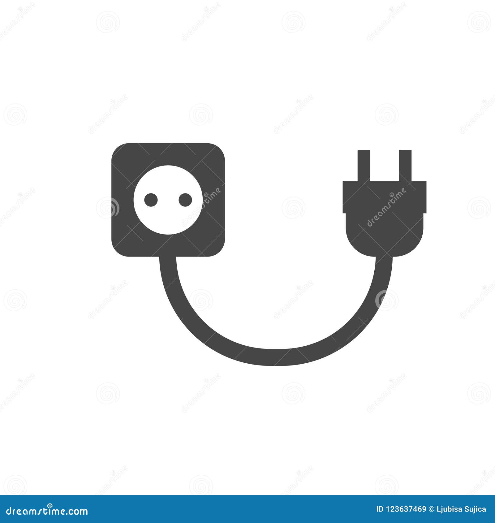 Plug Socket and Cord, Wire, Socket and Electric Plug Stock Vector ...