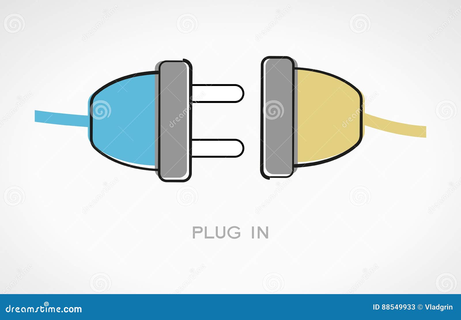 Plug and socket stock vector. Illustration of doodle - 88549933