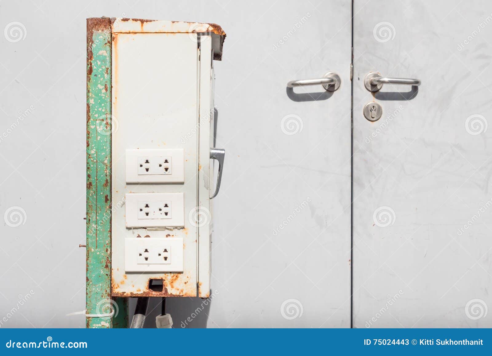 Plug socket stock image. Image of wall, fashioned, gray - 75024443