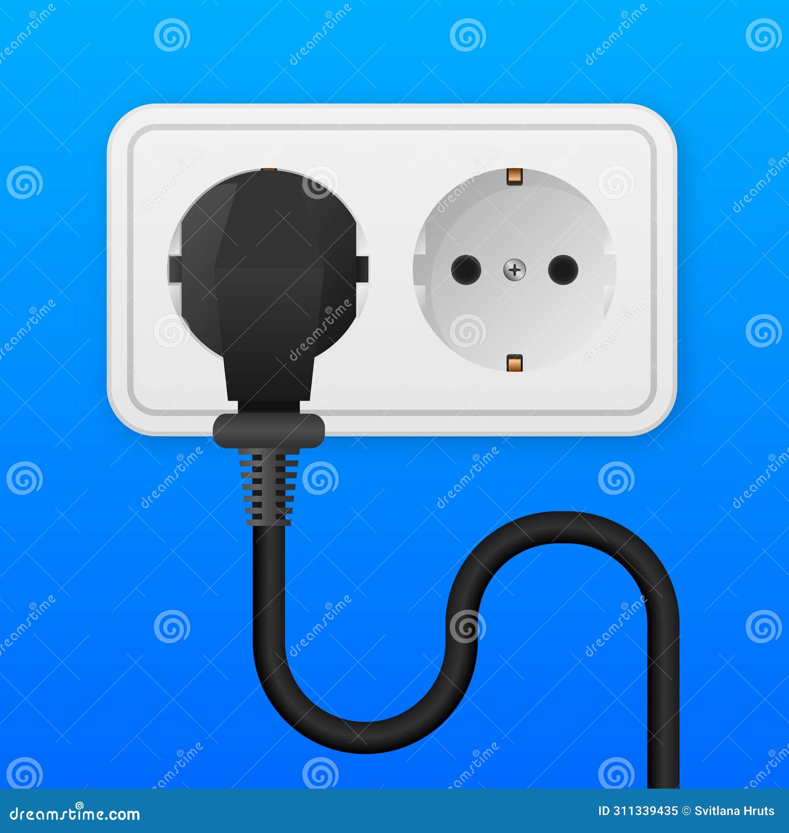 Plug in Socket. Electric Power Outlet Plug. Current Equipment with ...