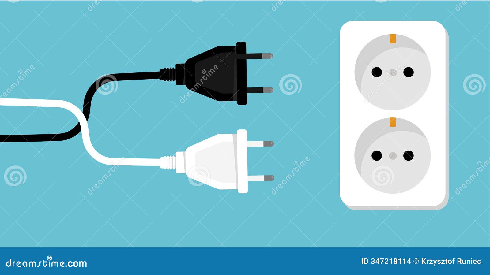 Plug and Socket, Electricity - Banner, Background Stock Illustration ...