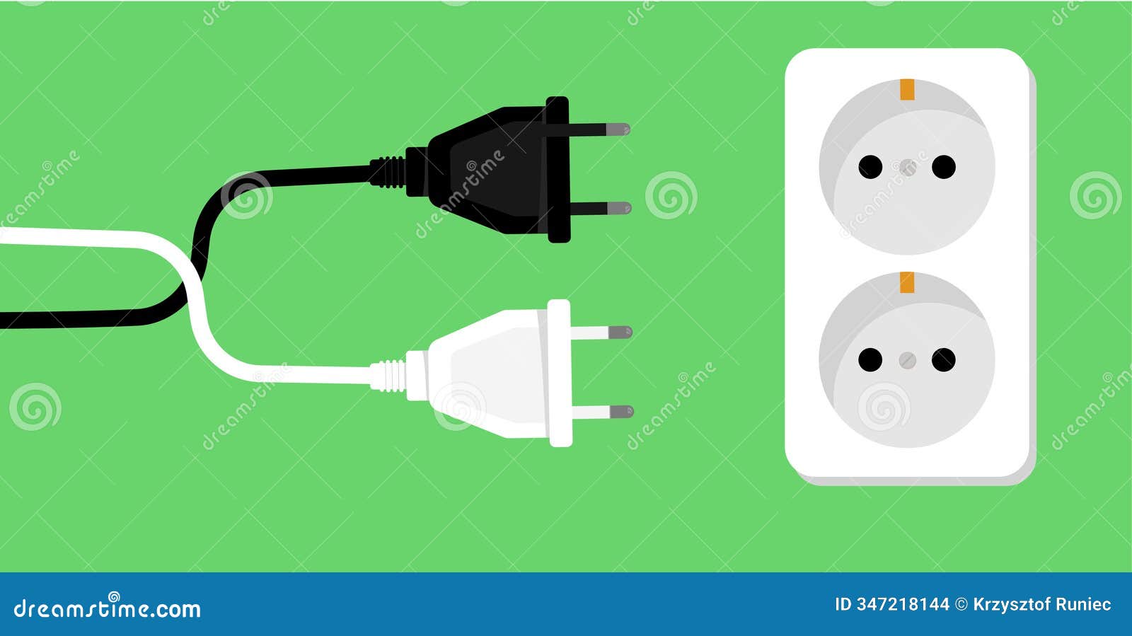 Plug and Socket, Electricity - Banner, Background Stock Illustration ...