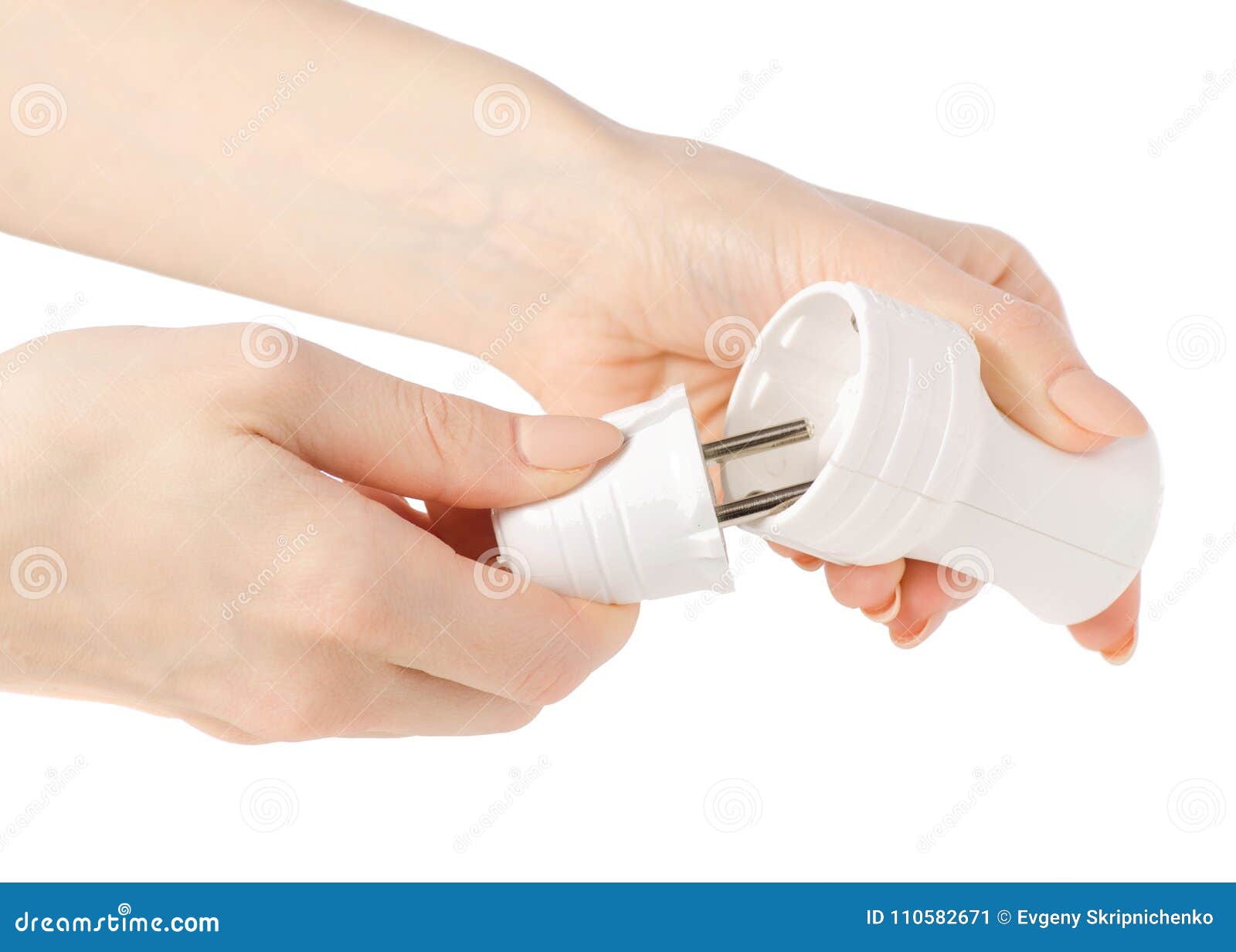 Plug socket in hands stock image. Image of outlet, human - 110582671