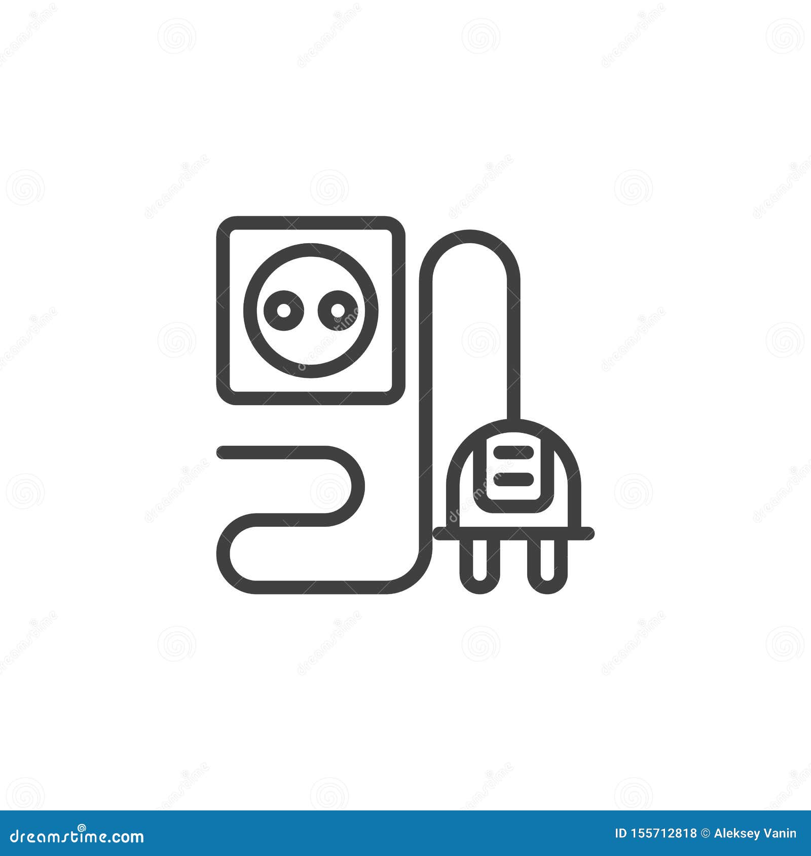 Plug and socket line icon stock vector. Illustration of pictogram ...