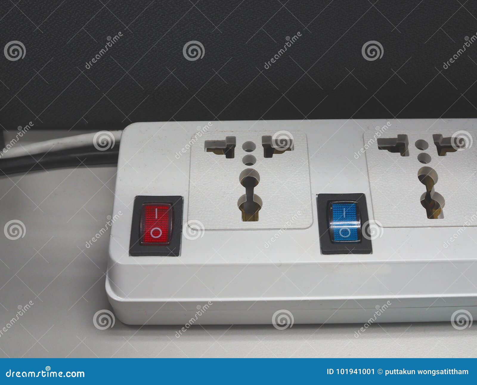 Plug socket on the table stock image. Image of blue - 101941001