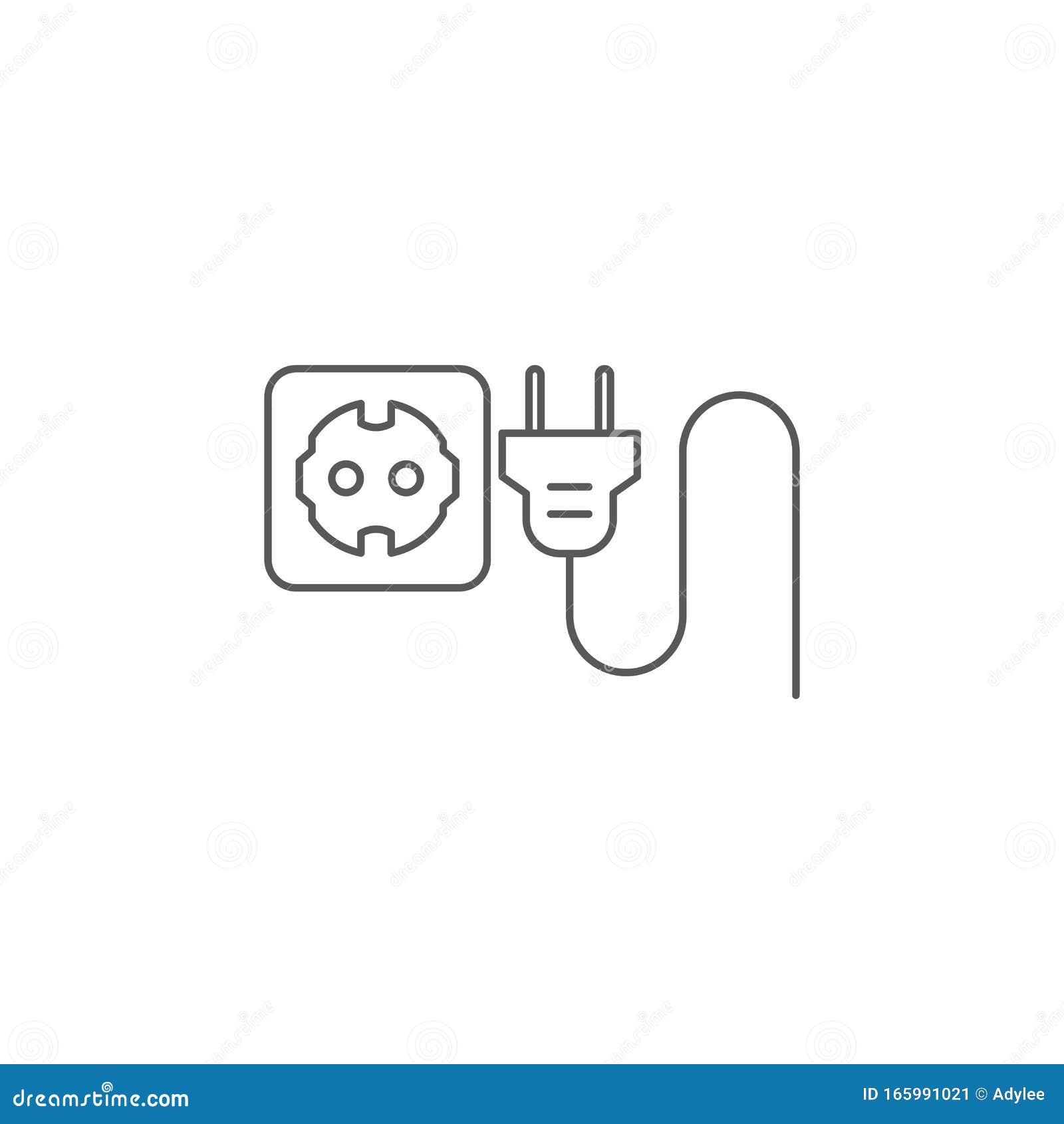Plug Socket Vector Icon Symbol Isolated on White Background Stock ...