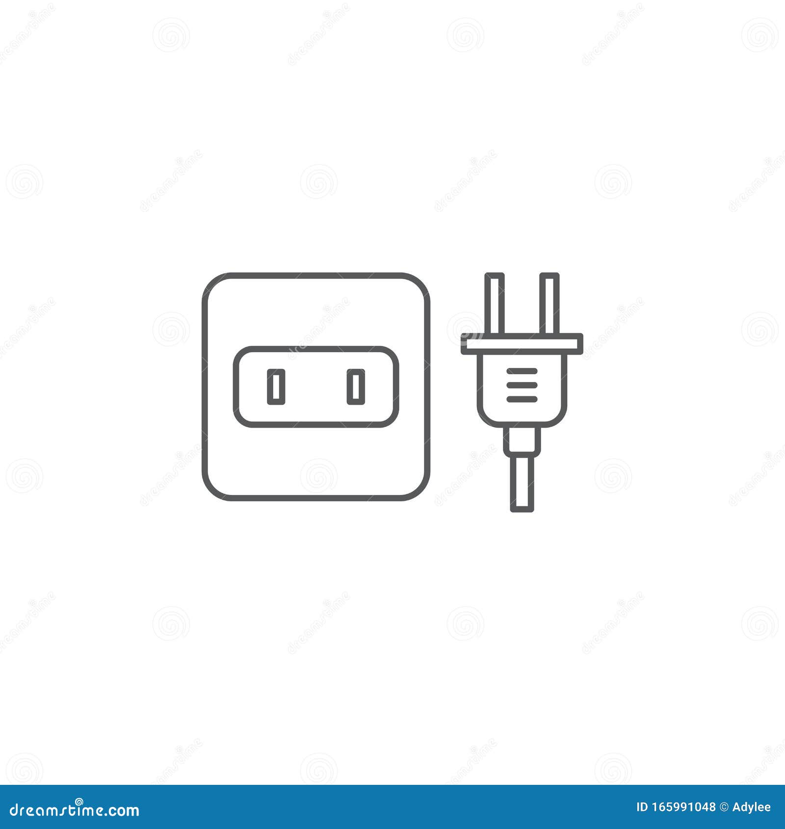 Plug Socket Vector Icon Symbol Isolated on White Background Stock ...