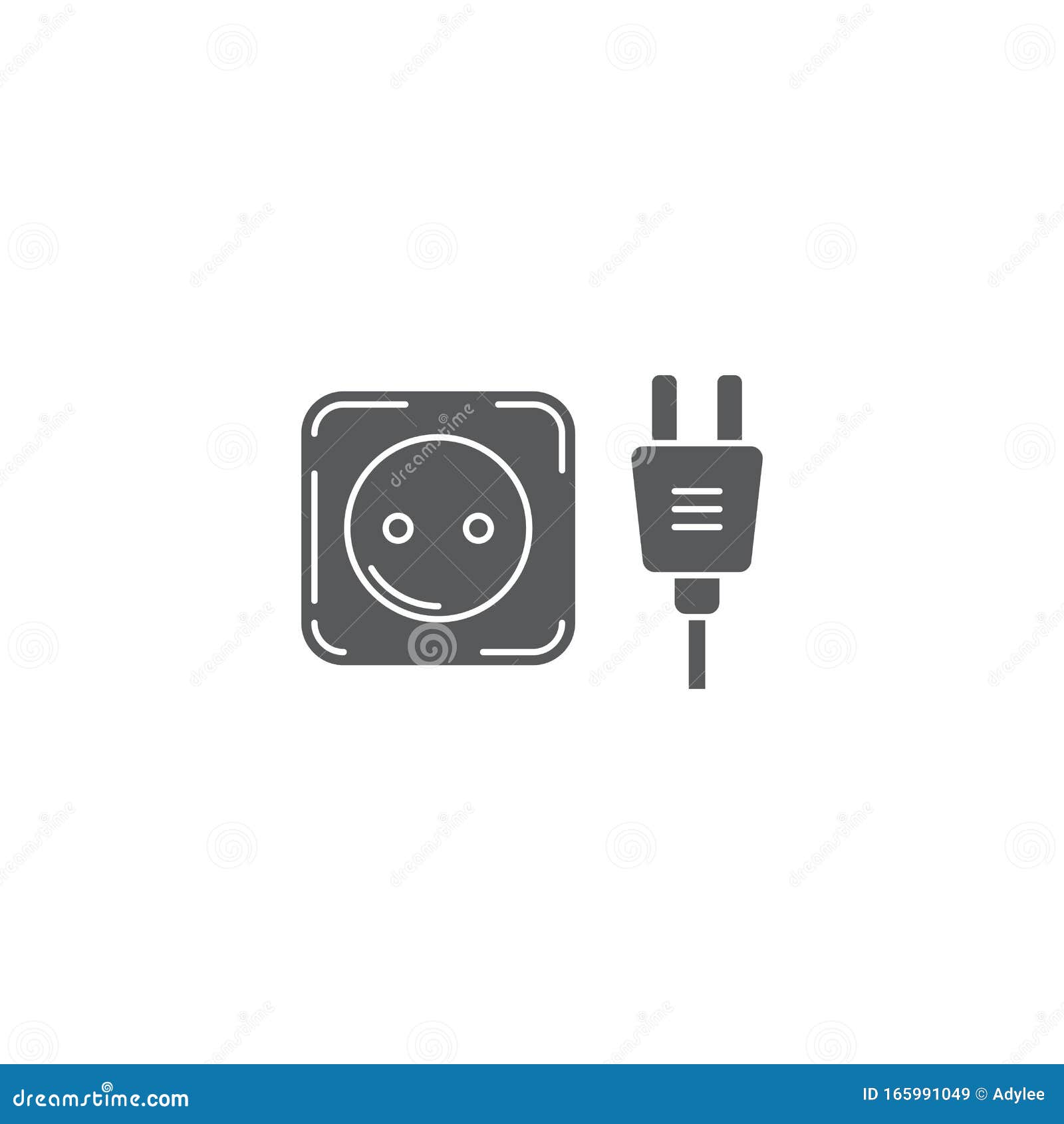 Plug Socket Vector Icon Symbol Isolated on White Background Stock ...