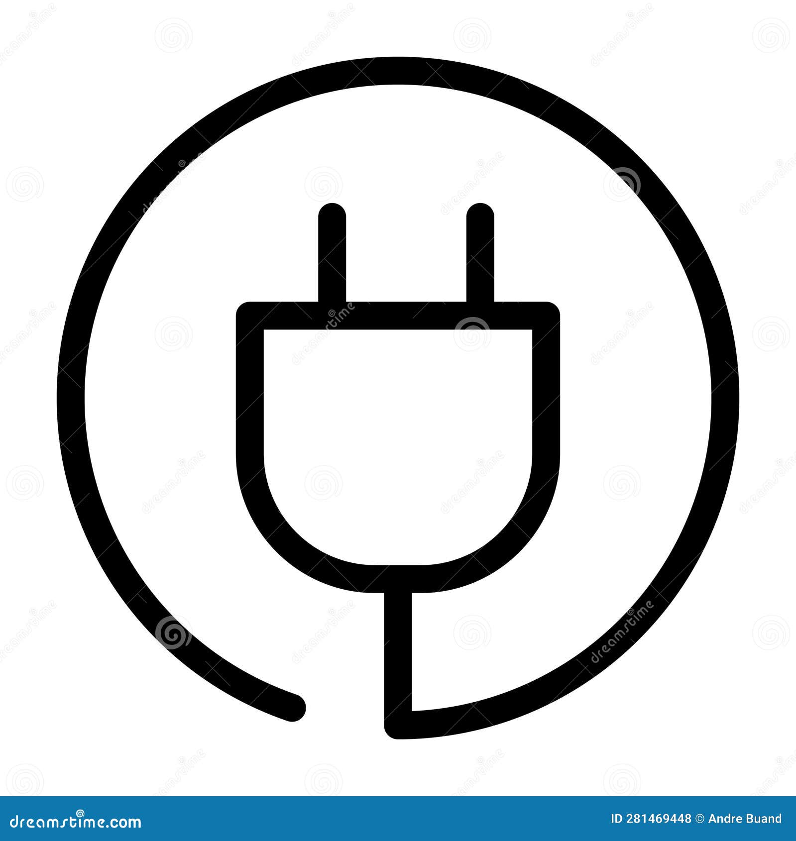 Plug Socket Vector Line Icon Stock Vector - Illustration of adapter ...
