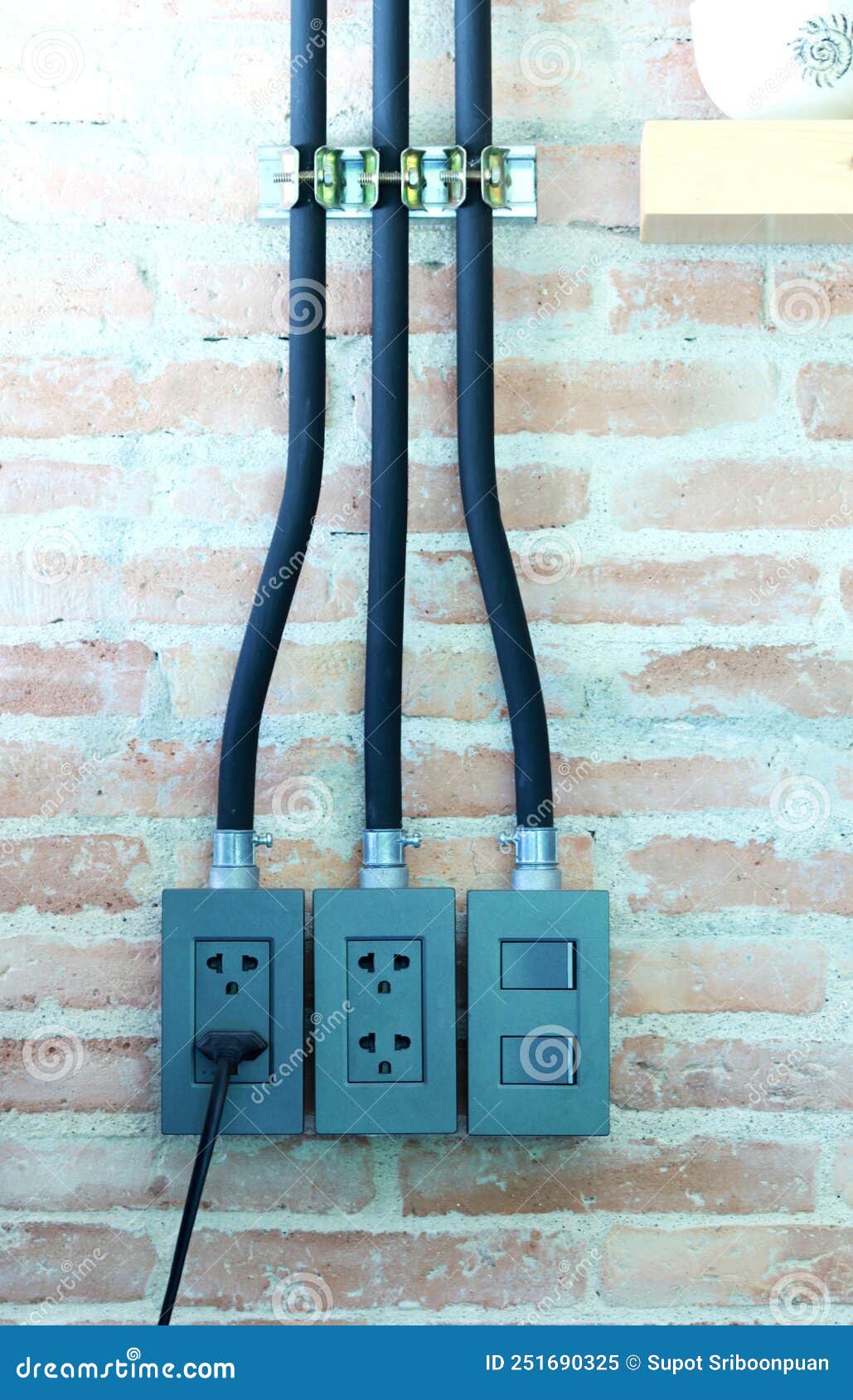 Electric Plug and Switch Loft Stock Image - Image of electrical, light ...