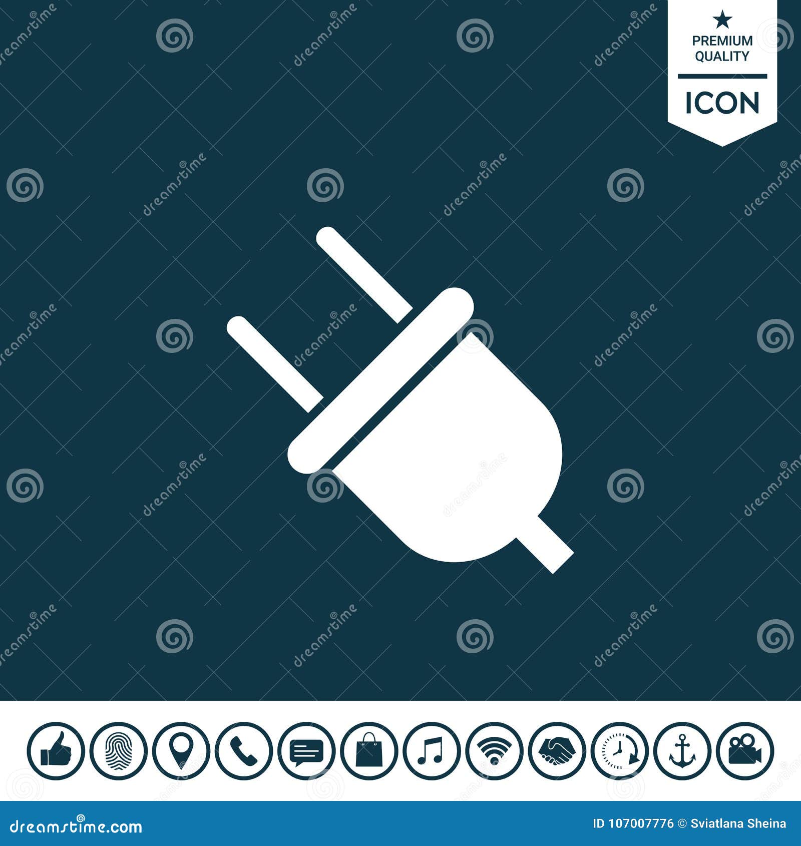 Plug symbol icon stock vector. Illustration of adapter - 107007776