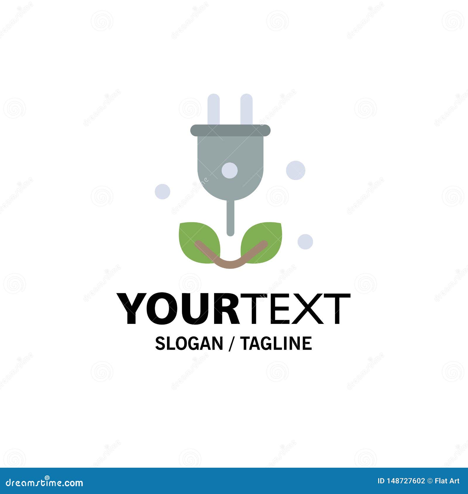 Plug, Tree, Green, Science Business Logo Template. Flat Color Stock ...