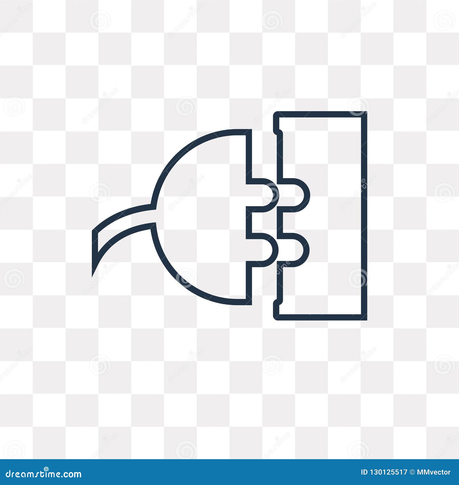 Plug Vector Icon Isolated on Transparent Background, Linear Plug Stock ...