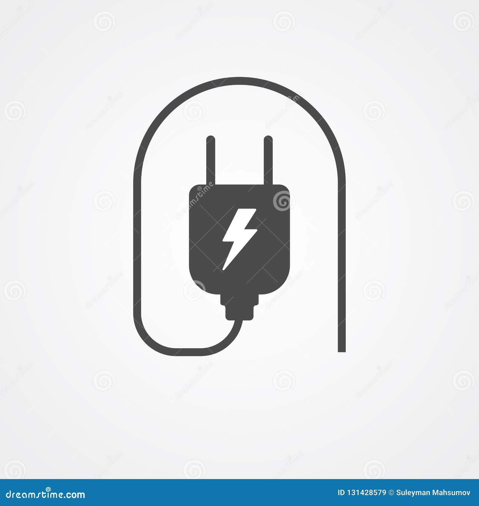 Plug Vector Icon Sign Symbol Stock Vector - Illustration of color ...