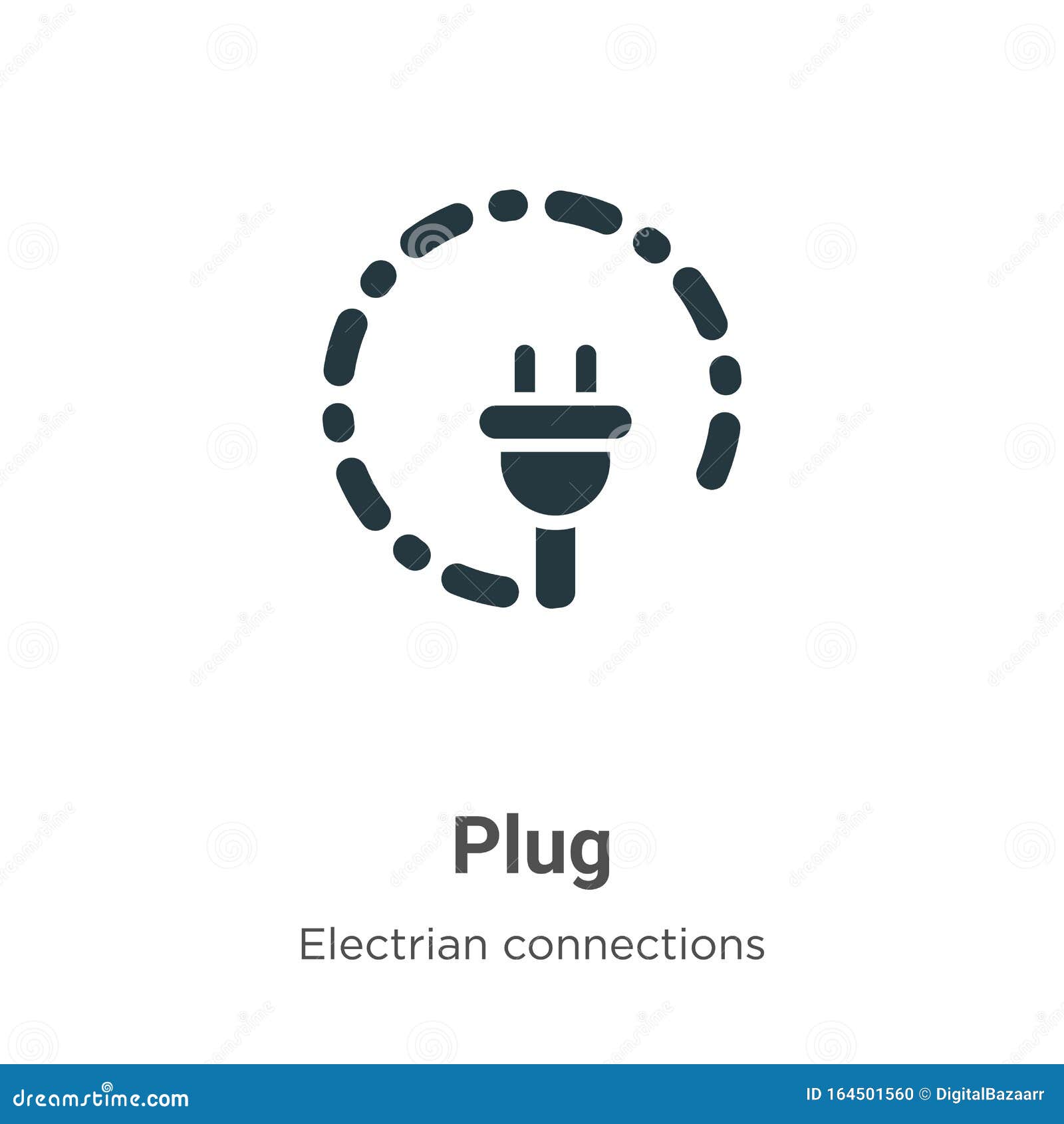 Plug Vector Icon on White Background. Flat Vector Plug Icon Symbol Sign ...