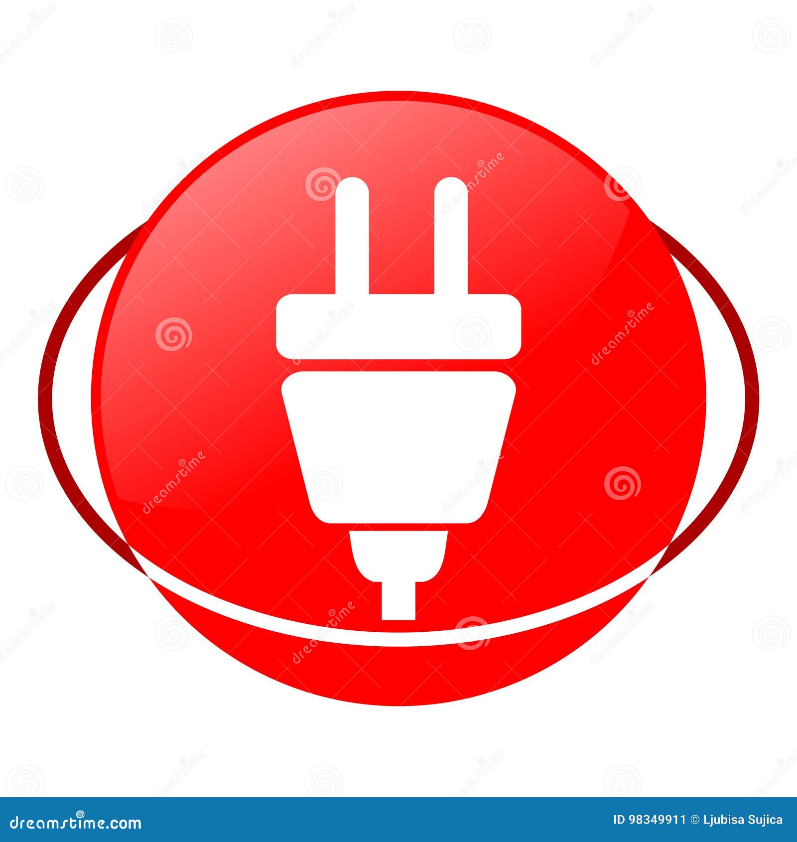 Plug in Vector Illustration, Red Icon Stock Vector - Illustration of ...