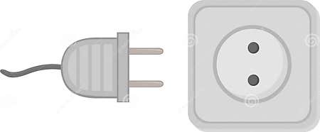 Plug and Wall Socket Cartoon Stock Vector - Illustration of current ...