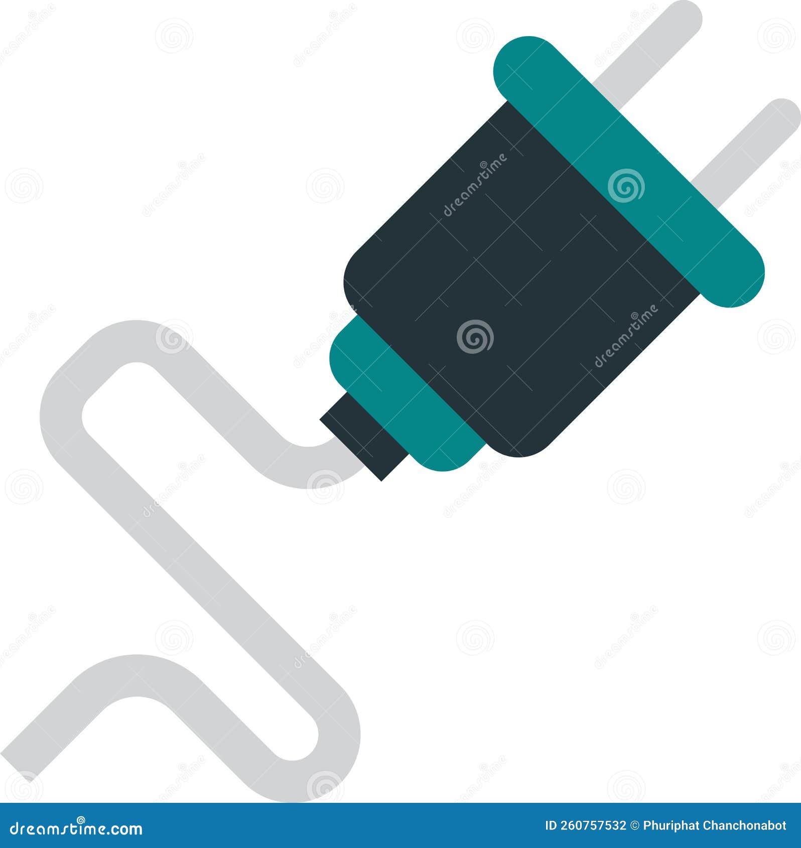 Plug and Wire Illustration in Minimal Style Stock Vector - Illustration ...